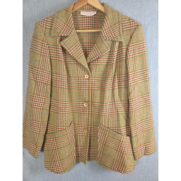 Pendleton | Jackets & Coats | Vintage 8s Pendleton Blazer Jacket Tan ...